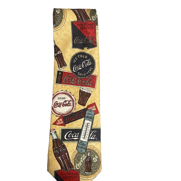 Coca Cola | Accessories | Vintage Coca Cola Silk Tie Made In Usa Retro ...